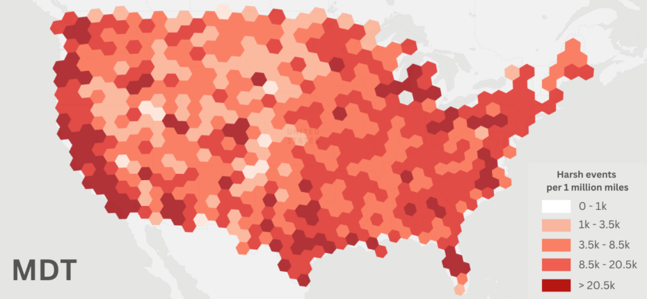 Roadway safety in the transportation network: Using harsh event data to ...